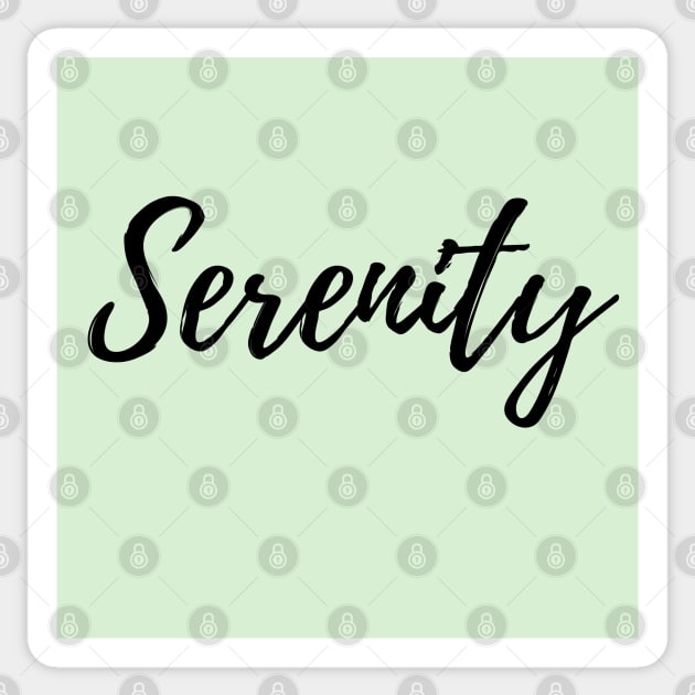 Serenity - Word with Mint Green Background - Serenity - Sticker | TeePublic